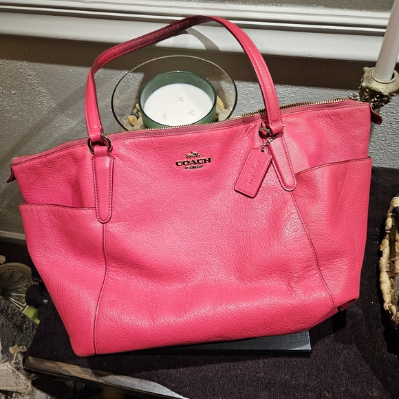 Coach | Bags | Coach Leather Hot Pink Tote | Poshmark